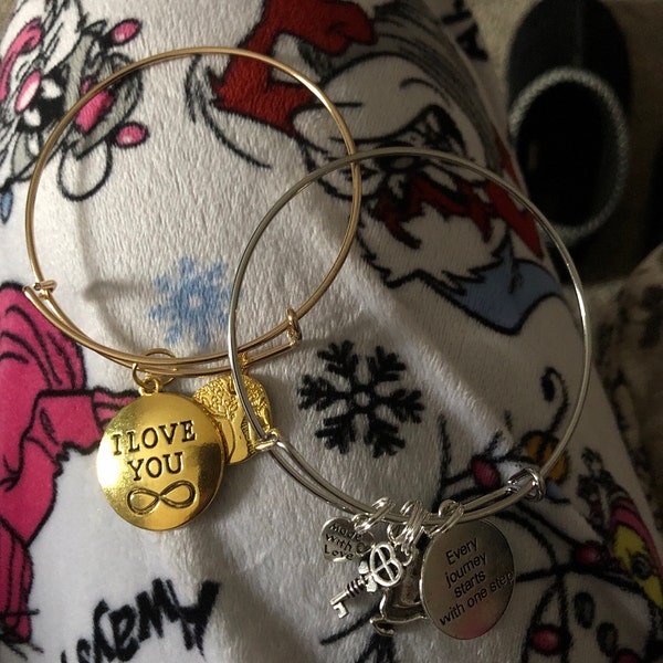 Silver Bangles With Charms, Silver Charms, Stackable Bangles,silver ...