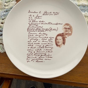 Handwriting on Plate Handwritten Letter Memorial Family - Etsy