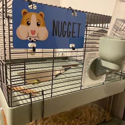 Personalized Hamster Face Name Plate / Name Tag / Small Animal Cage ...