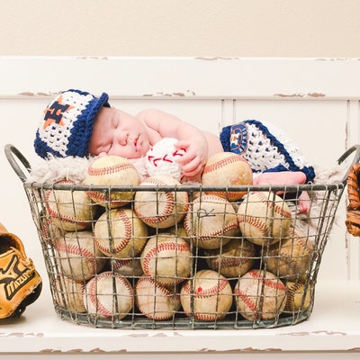 Baseball Outfit Baby Baseball Cap , Pants,,, Crochet Baby Shower Gift ...