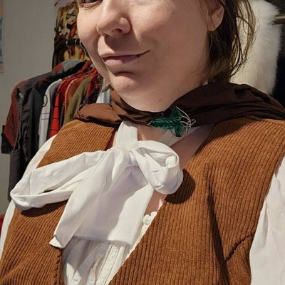 Penny RED Tie on Ruff One Size Plus Unisex Mens Womens Choker Collar ...