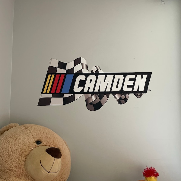 Nascar Inspired Decal, Nascar Wall Design, Car Wall Mural, Personalized ...