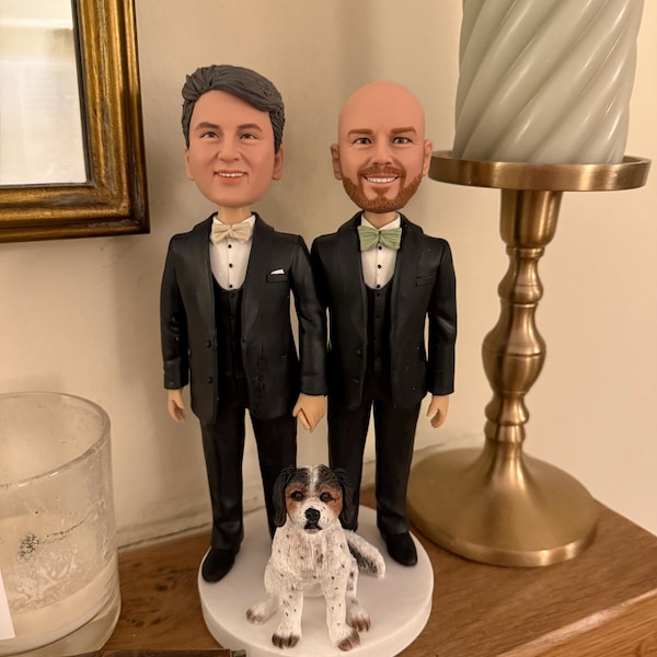 Handmade Custom Marry to Me Kiss Wedding Bobble Head Handmade Polymer ...