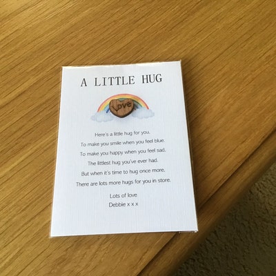 A Tiny Little Pocket Hug Poem Card, Isolation Gift, Miss You, Hug Token ...