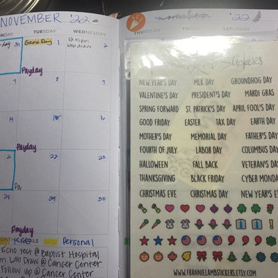 Holiday Planner Stickers, Holiday Reminder Labels for Planners ...