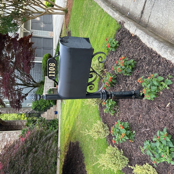 Mailbox Address Number Plate 1 With Brass Numbers | Rust-proof Cast ...