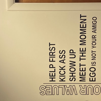 Our Values Custom Wall Decal Select 5 Words Personalized Office Wall ...