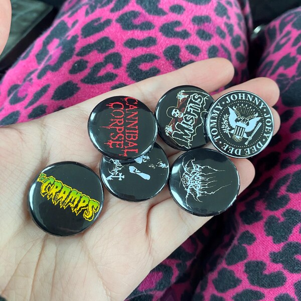 Rock Heavy Metal Pinback Button Pins, Band Pins, Music Pins, DIY Pins ...