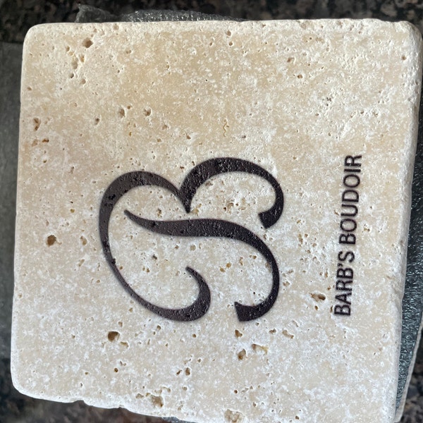 Custom Logo on Stone Coasters, Personalized Coaster, Personalized Gift ...