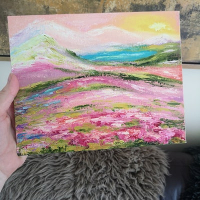 Mom With Daughter Miniature Painting Original Oil Canvas Beach - Etsy