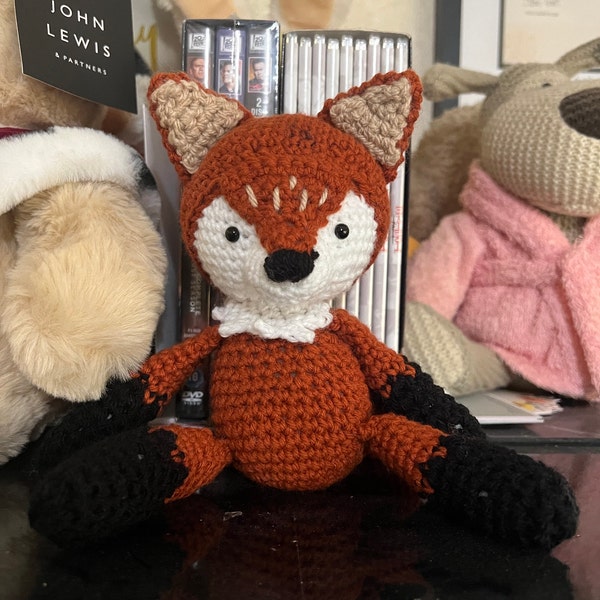 CROCHET PATTERN Lucy the Fox Crochet Amigurumi Stuffed Sitting Forest ...
