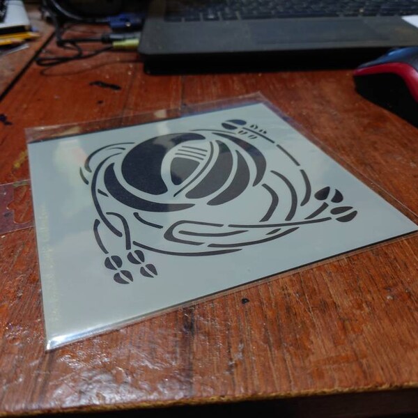 STENCIL - Koi Fish Design Mylar Craft Stencil, Reusable THICK MYLAR 250 ...