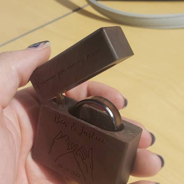 Proposal Ring Box, Custom Slim Engagement Ring Box, Wedding Engagement ...