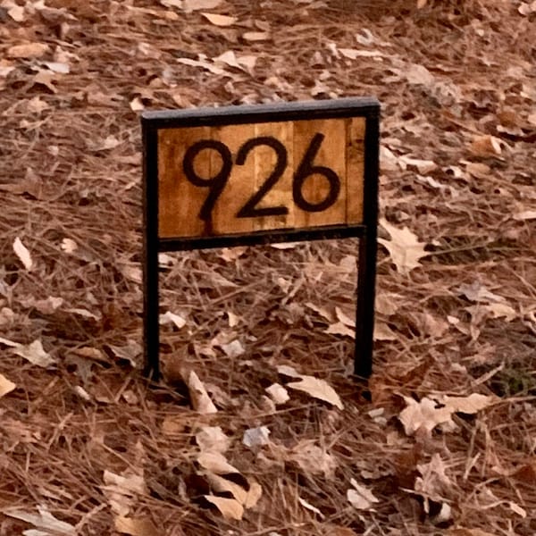 Address Stake Sign | Reclaimed Wood House Number Sign for Garden ...