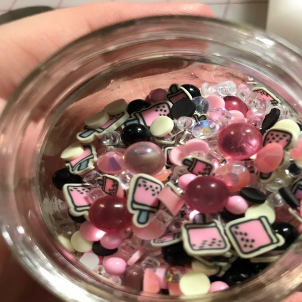 Strawberry Milk Boba Tea NON EDIBLE Polymer Clay Sprinkles and Resin ...