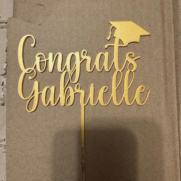 Congrats Grad Cake Topper - Congratulations Graduation Party Decor ...