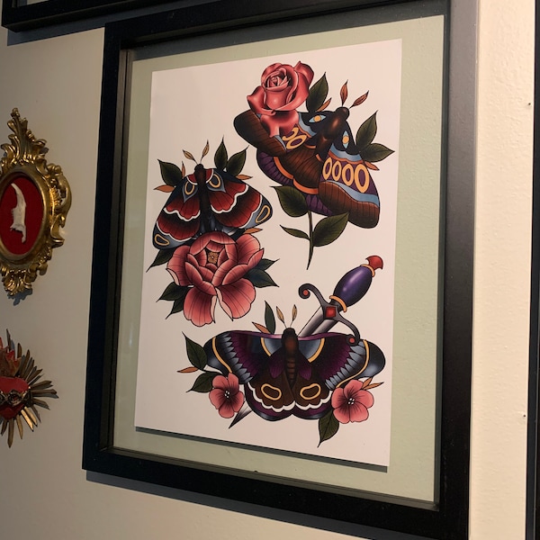 Moths Tattoo Flash Sheet! Moth/ Butterfly Tattoo Designs Insect ...