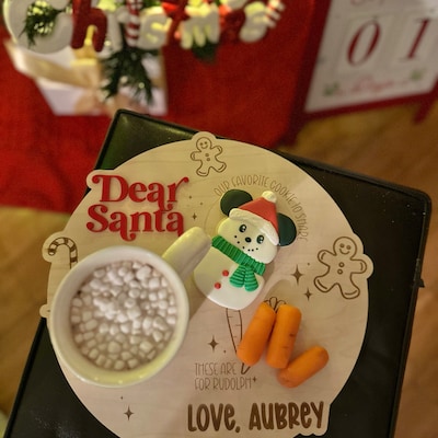 Santas Milk and Cookie Tray, Dear Santa, Cutting Board, Personalized ...