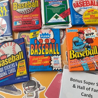 Old Baseball Cards Unopened Packs From Wax Box Vintage 100 - Etsy