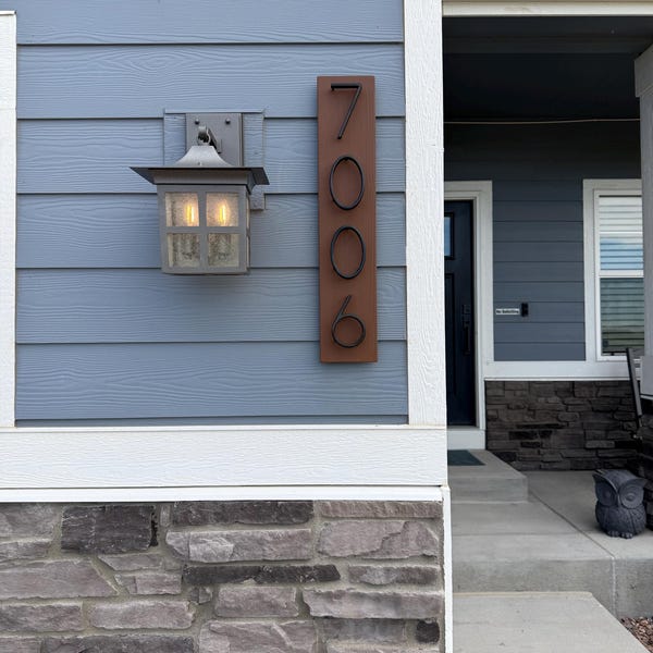 Gold House Number Sign, Vertical Address Plaque, New Home Gift ...