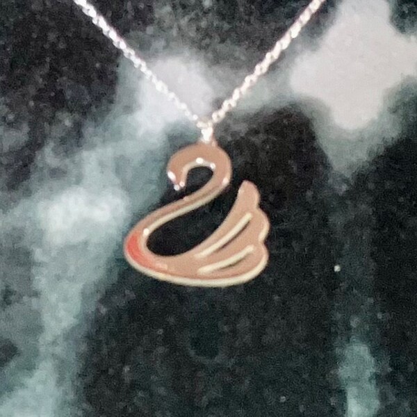 Dainty Swan Necklace, Swan Jewelry in Sterling Silver, Gift for Lover ...
