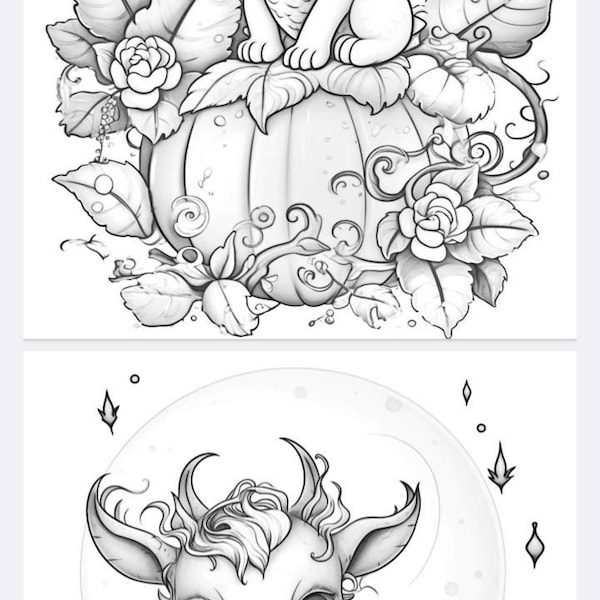 30 Baby Spring Dragon Fantasy Coloring Page Book, Adults + Kids ...