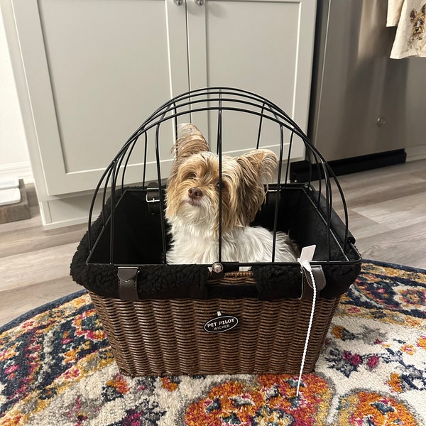 Bike Basket for Cat | Cat Basket for Bike | Wicker Basket Bike ...