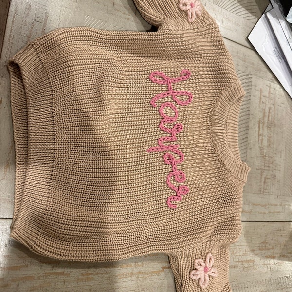 Custom Hand Embroidered Name Sweater With Airplane Icon - Etsy