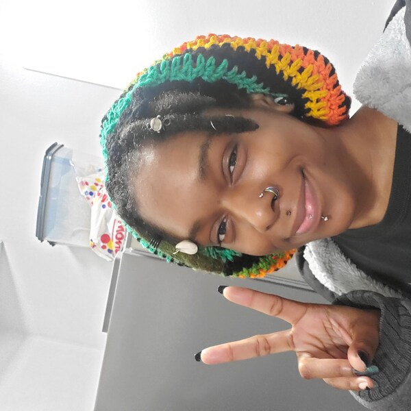 Crochet Rastafarian Dreadlock Tam Hat, Dread Sock Tube Hat, Crochet Loc ...