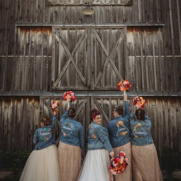 Personalised Bridal Wedding Jacket BESPOKE Design Service Embroidered ...