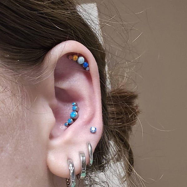 Titanium Helix Cluster With Flatback , Many Colors to Choose From ...