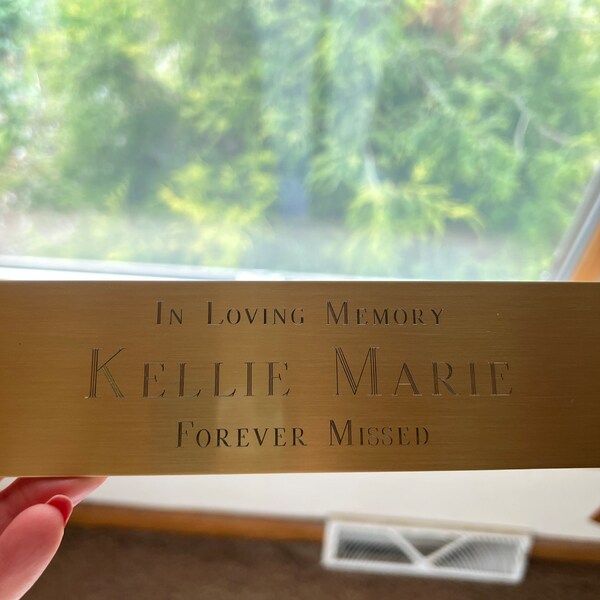 In Loving Memory Park Bench Memorial Plaque Brass Custom Engraved ...