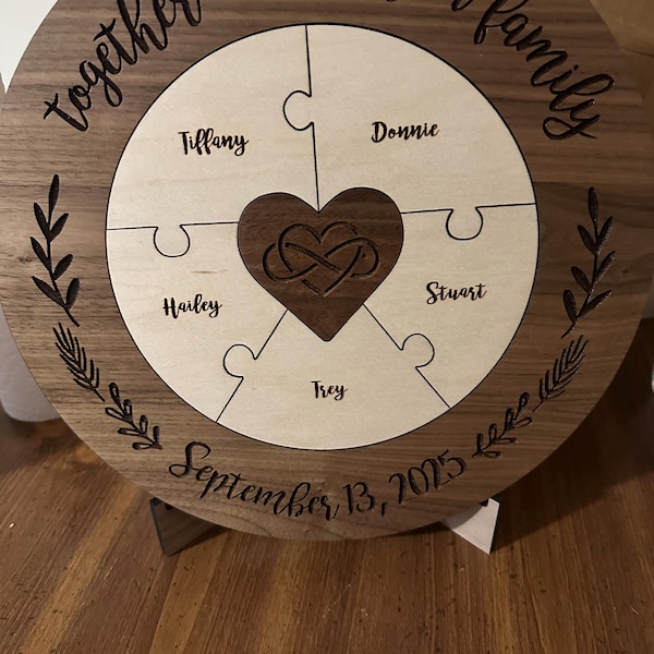 Unity Ceremony Puzzle - Blended Family Wedding Idea - Wood Sign With ...