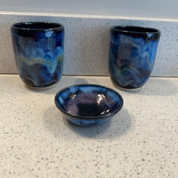 Pasta Bowl in Rockpool Blue. Handmade Pottery Shallow Dish, Ceramic ...