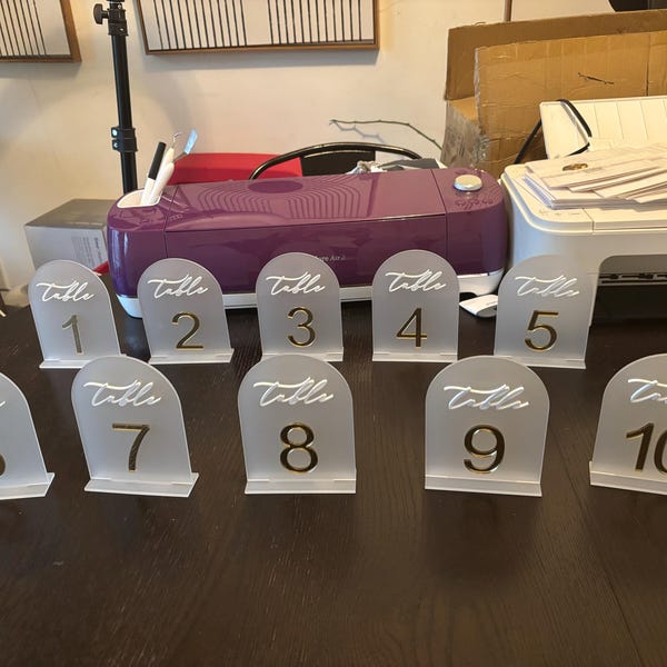 Acrylic Wedding Table Numbers With Table Numbers, Gold Wedding Menu ...