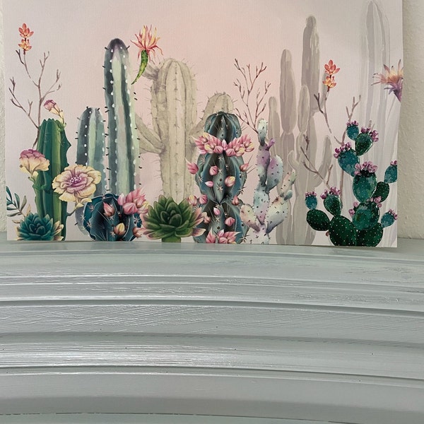 Arizona Day - Cactus Blush & Green - Wall Mural Cactus Pink and Green ...