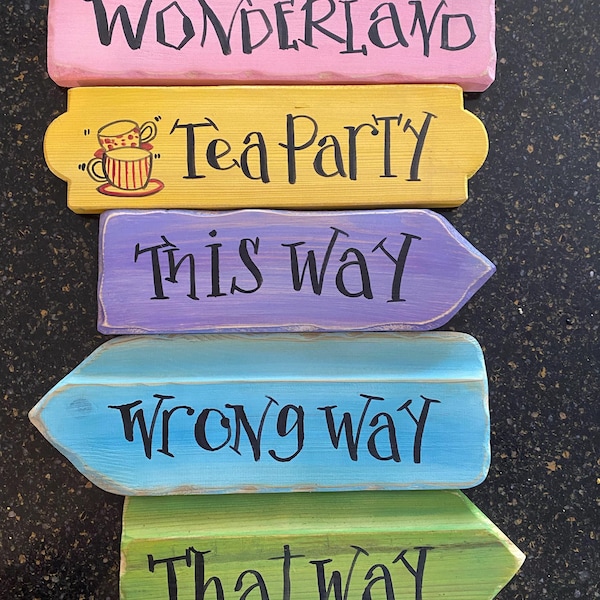 This Way That Way Not This Way Wonderland Fairytale Storybook Signpost ...