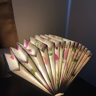 Handmade Paper Foldable Lamp, Unique Bedside Night Light, Decorative ...