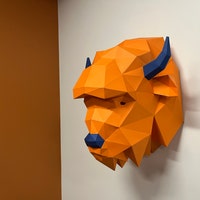 Bison Head Paper Craft, Digital Template, Origami, PDF Download DIY ...