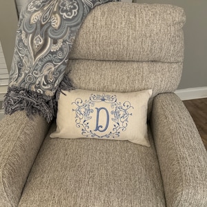 FRENCH COUNTRY MONOGRAM Pillow Cover, French Cottage Personalized ...