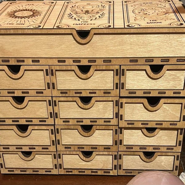 Small Tarot Card Holder, 5 Drawer Box, 4 Tarot Deck Holder, Tarot ...