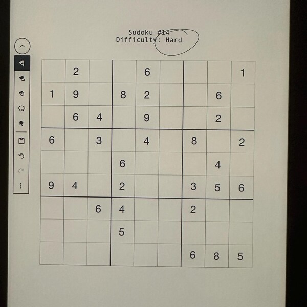 1,000 Sudoku Puzzles for the Remarkable Paper Pro Tablet - Etsy