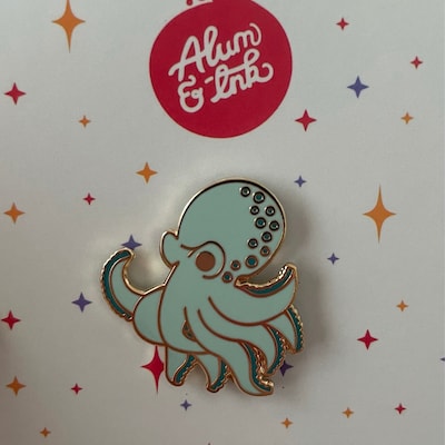 Chibi Octopus Enamel Pin - Etsy