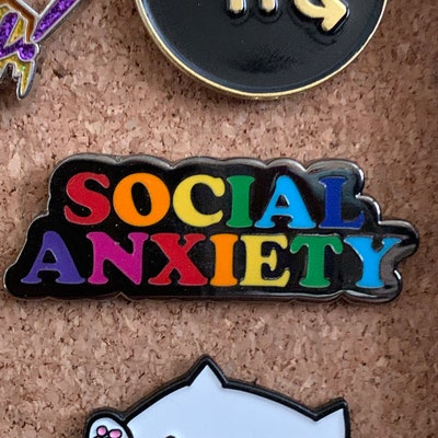 Social Anxiety Pin Badge / Hard Enamel Nickel-free Brooch / - Etsy