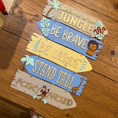 Blank Craft Kit Laser Cut Wooden MDF Direction Sign Theme Kids - Etsy