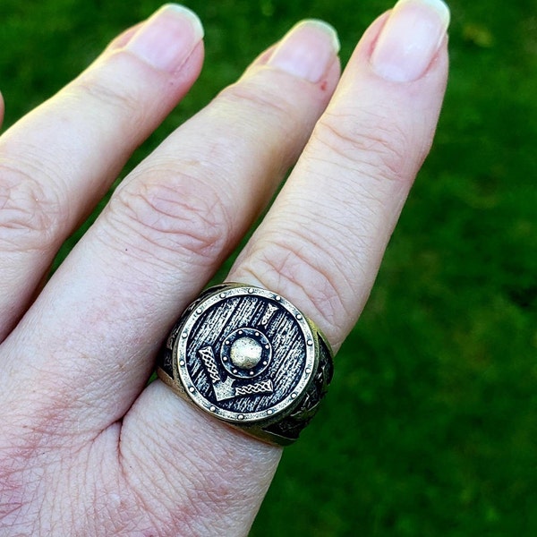 Nordic Signet Viking Shield Ring Tiwaz Rune Norse Pagan Jewelry - Etsy