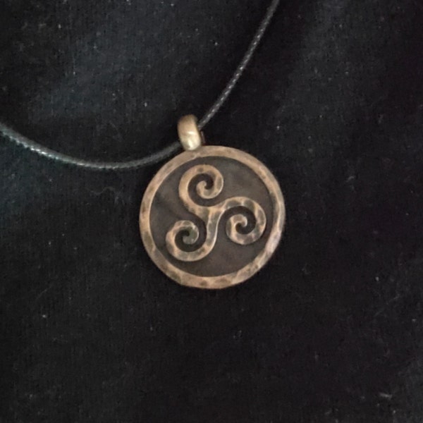 Hand Hammered Triskelion Spiral of Life Pendant – Celtic Triskele ...