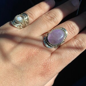 AMETHYST RING Oval Alpaca Silver Ring for Women Ring With - Etsy