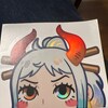 Derpy Fire Holographic Anime Game Chibi Car Laptop Vinyl Decal Sticker ...