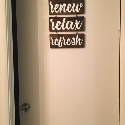 Renew Relax Refresh Spa Sign, Spa Art, Bathroom Art, Relax Sign ...